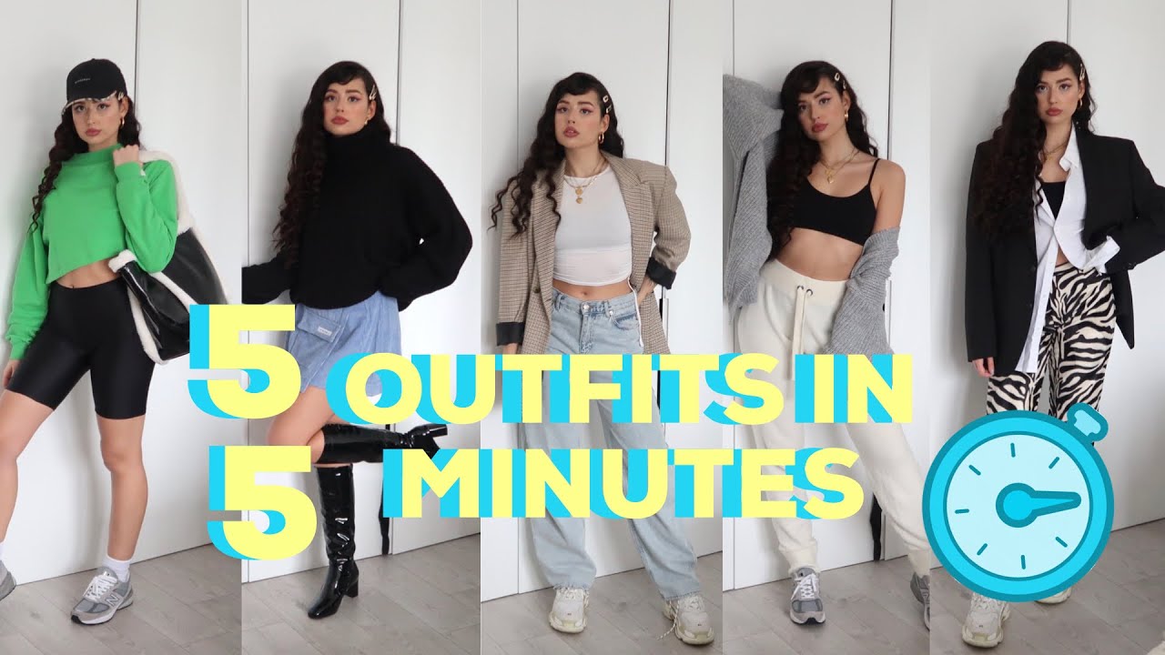 5 OUTFITS IN 5 MINUTES! Challenge - YouTube