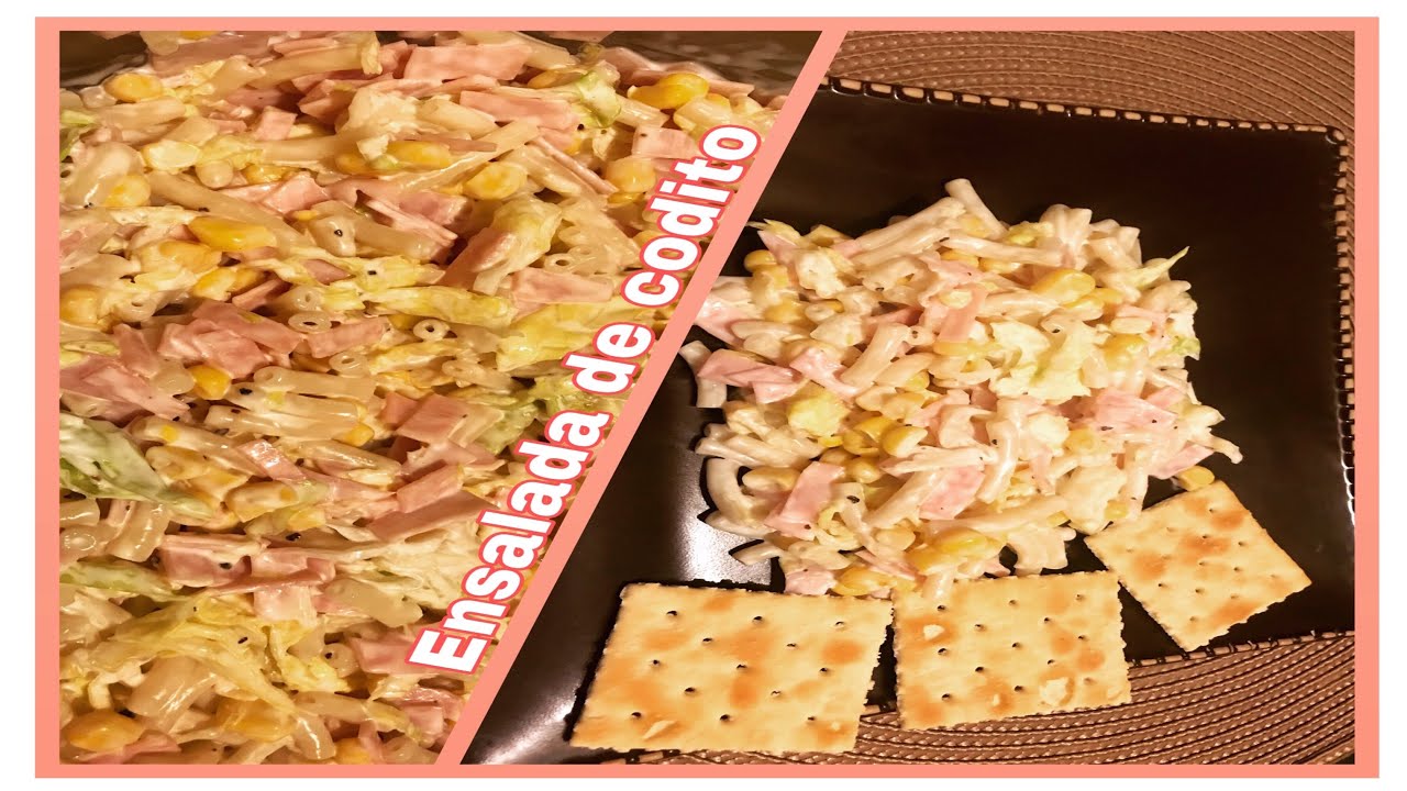Ensalada de codito y jamón / pasta fría con jamón / ensalada de jamón ...