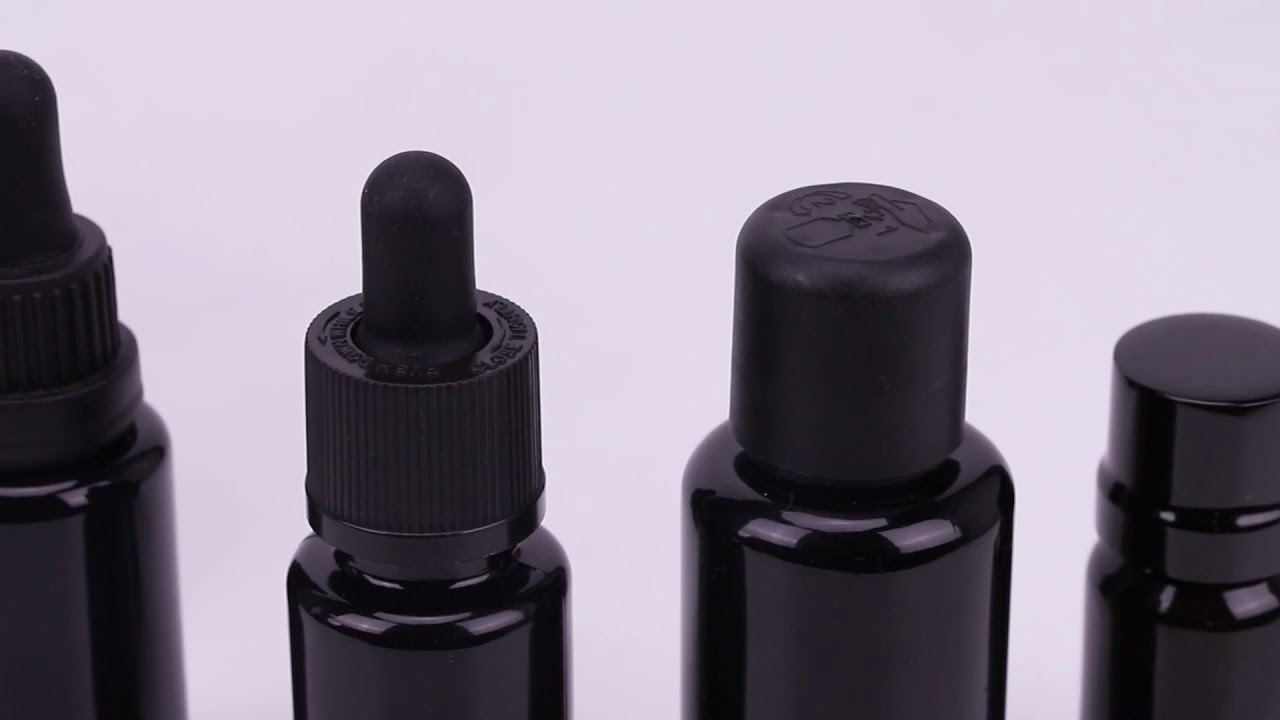 Black Ultraviolet Glass Essential Oil Bottle With Dropper Cap - YouTube