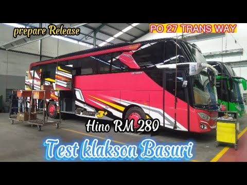 Persiapan rilis. PO 27 TRANS WAY Klaten. Hino RM 280. cek klakson ...