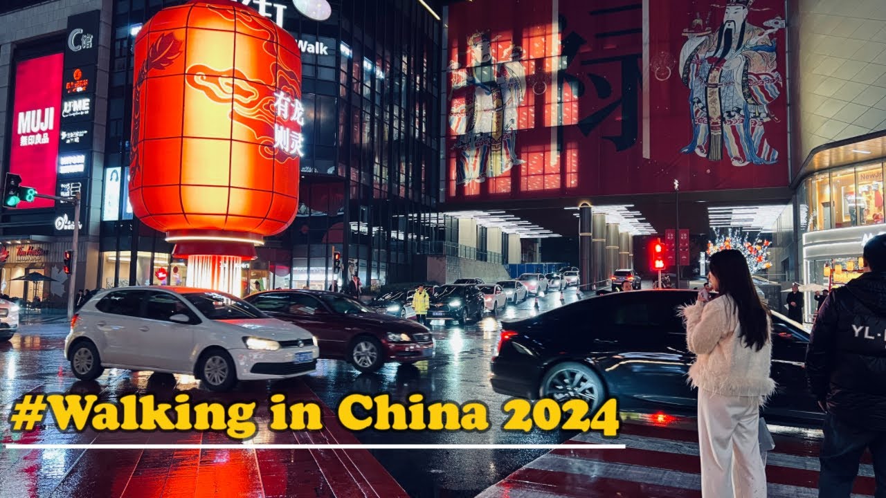 Walking in the streets of China at night|4KHDR|night walk|city walk ...
