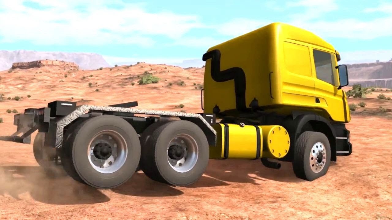 BeamNG Drive - Semi EU Truck Off Road in the Desert - YouTube