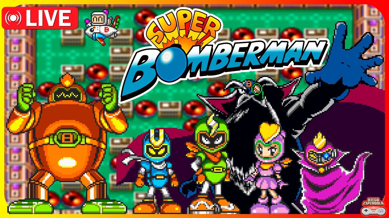Super Bomberman 1, 2, 3, 4 e 5 em Sequência [SNES] Gameplay AO VIVO Até ...