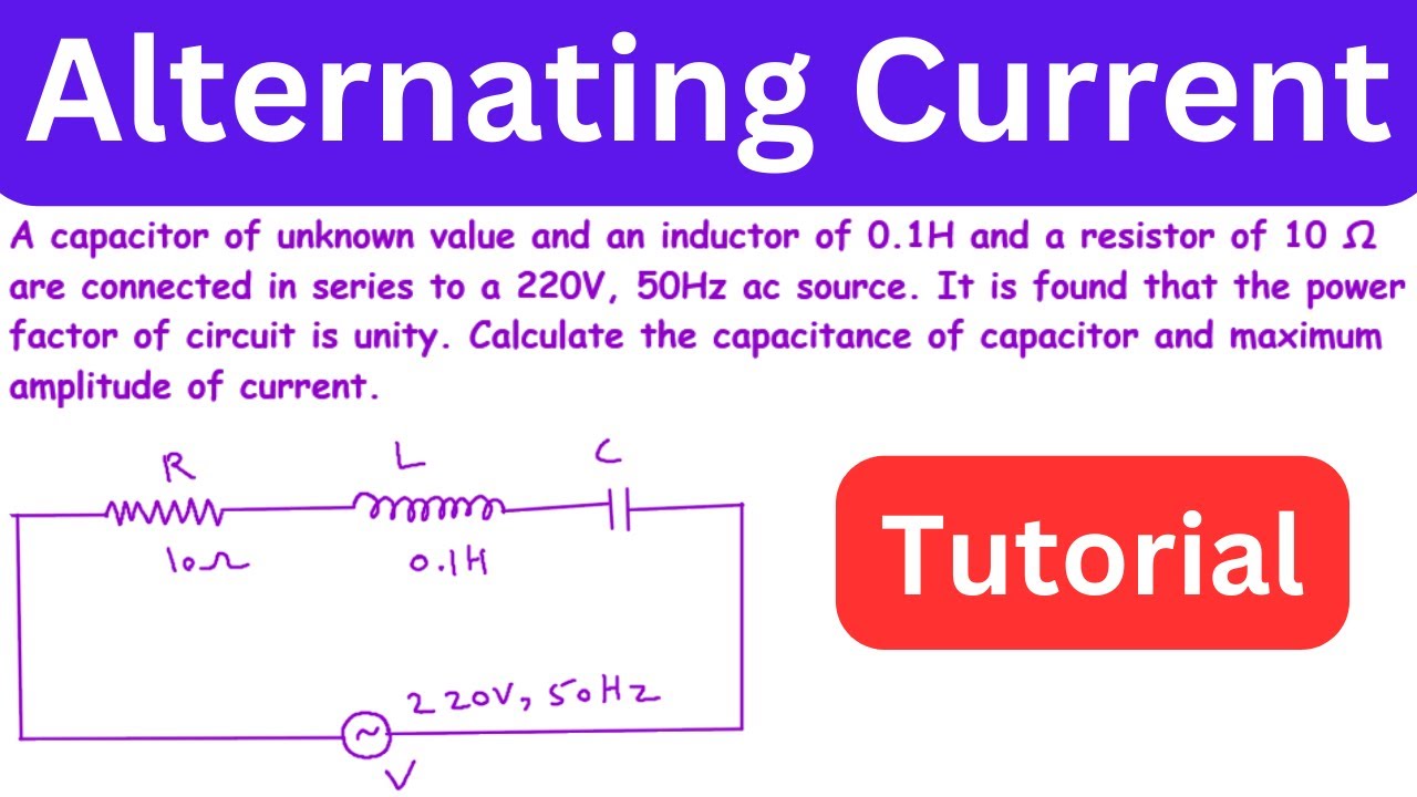 Alternating Current | A capacitor of unknown value and an inductor of 0 ...
