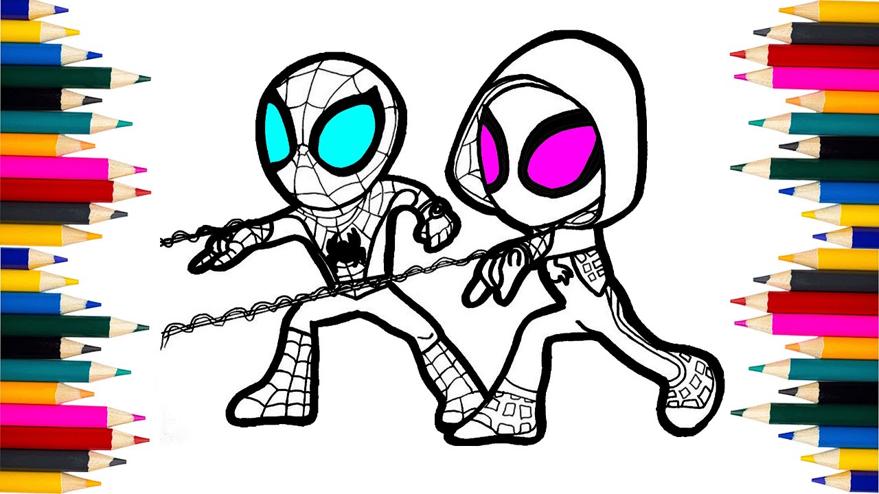 Spider-man and Gwen Stacy Coloring Pages by Pencils - The Spider-Verse ...