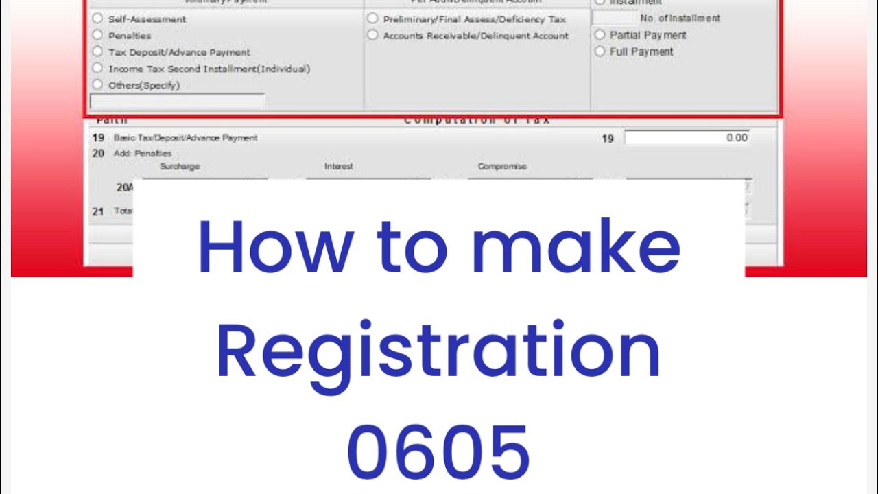 How to make 0605 REGISTRATION FORM BIR AND PAY VIA GCASH - YouTube