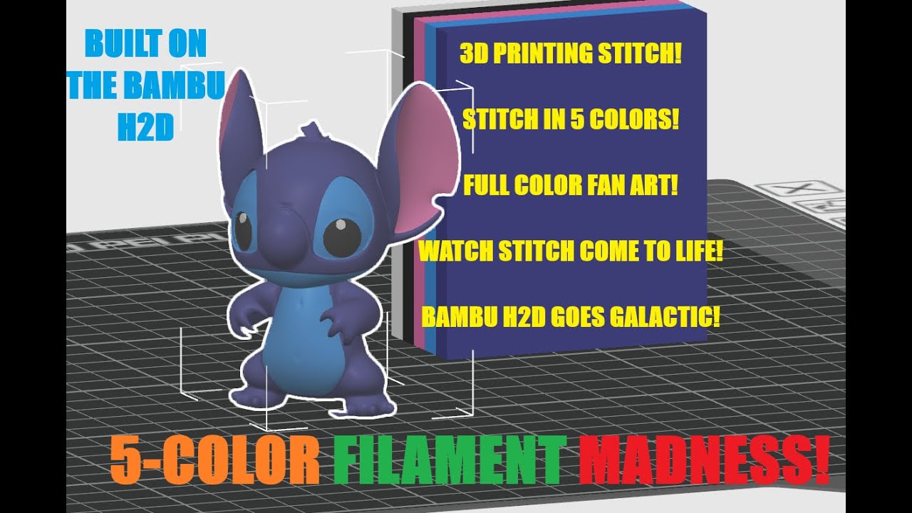 SO CUTE! 3D PRINTING STITCH IN 5 COLORS! 🌀💙 Bambu H2D LIVE! - YouTube