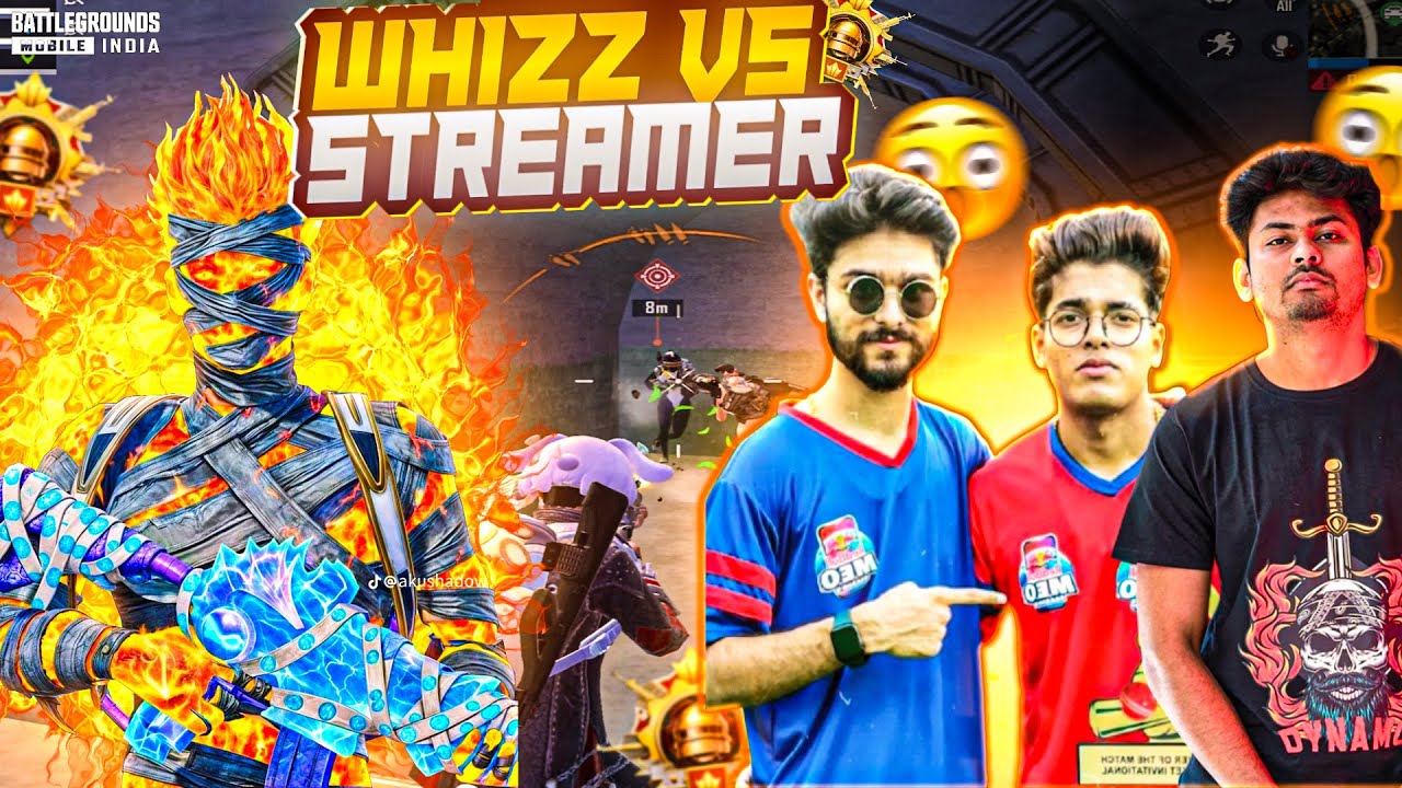 Whizz vs 3 Streamers * After 1v4 Clutch Streamer Call Me H@cker 🥵🔥 BGMI ...
