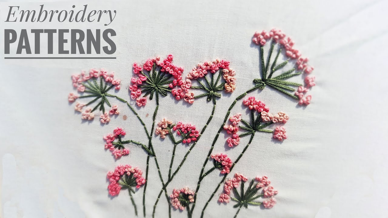 Pink Floral Bunch | Embroidery Patterns | Garden Flower Embroidery # ...