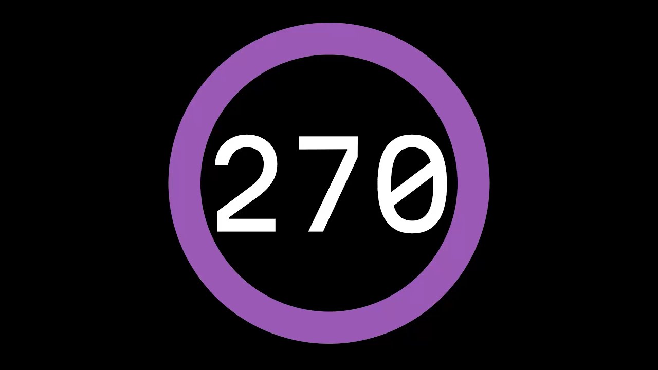 270-Second (4.5-Minute) Countdown Timer - Dark Background + Circular ...