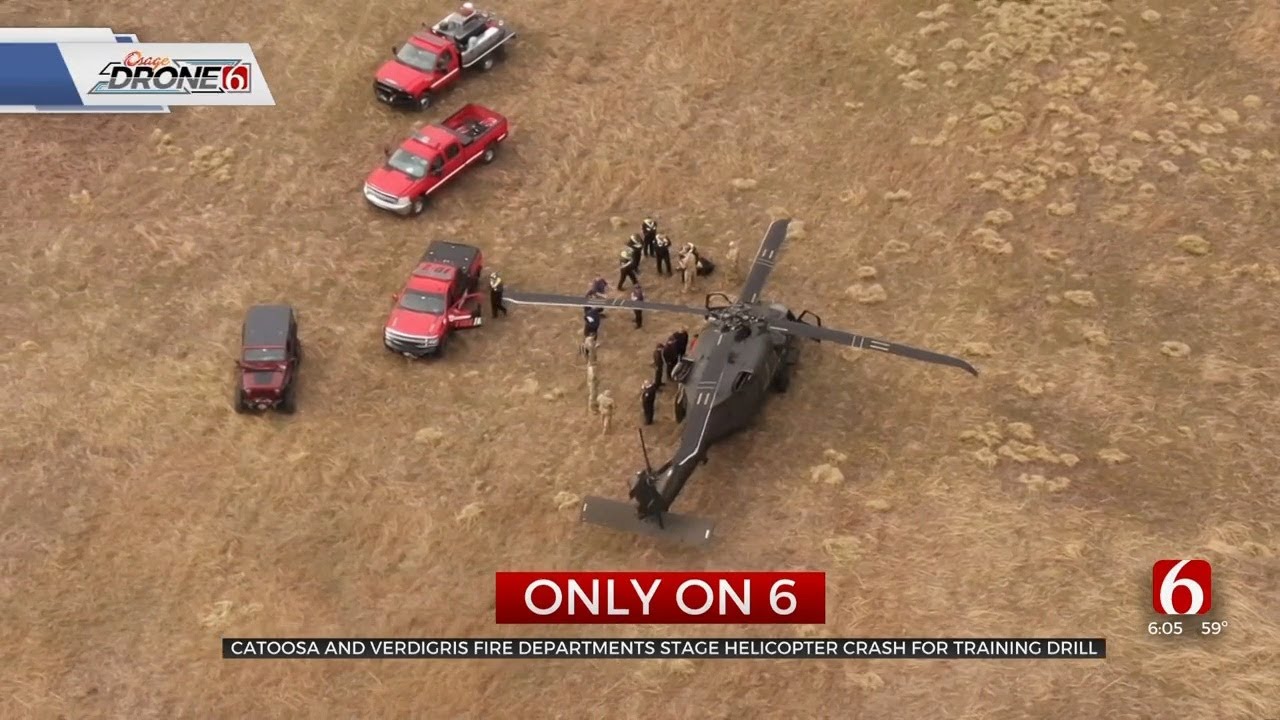 Catoosa, Verdigris Fire Departments Stage Helicopter Crash For Training ...