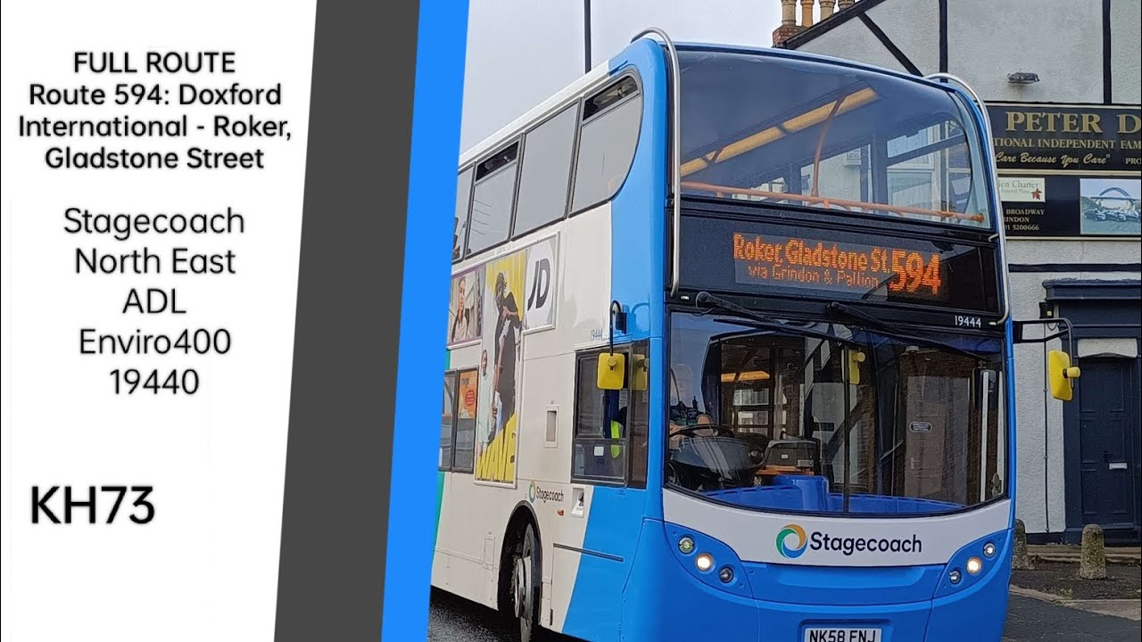*FULL ROUTE* Stagecoach NE Enviro400 19444 | Route 594: Doxford ...