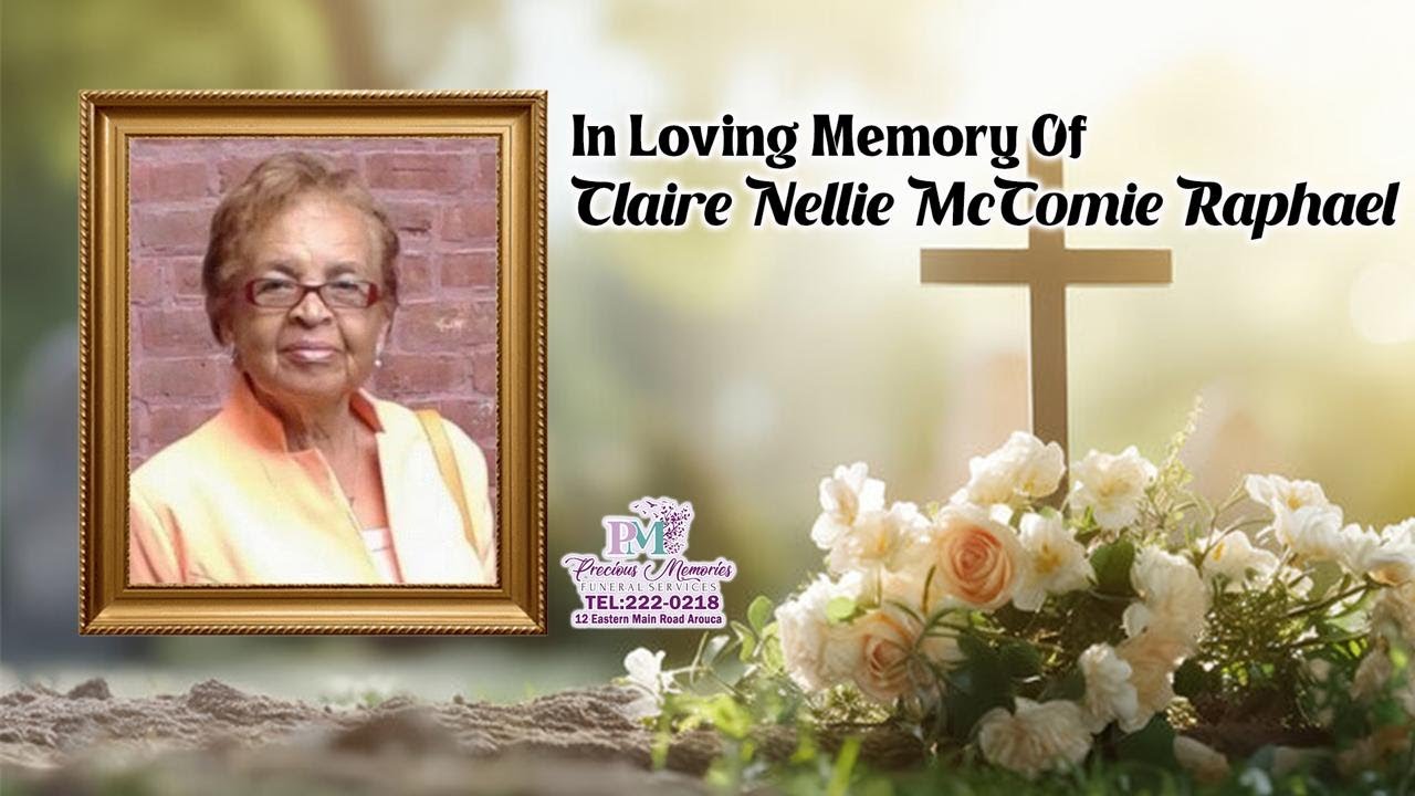 Claire Nellie McComie Raphael Funeral Service - YouTube