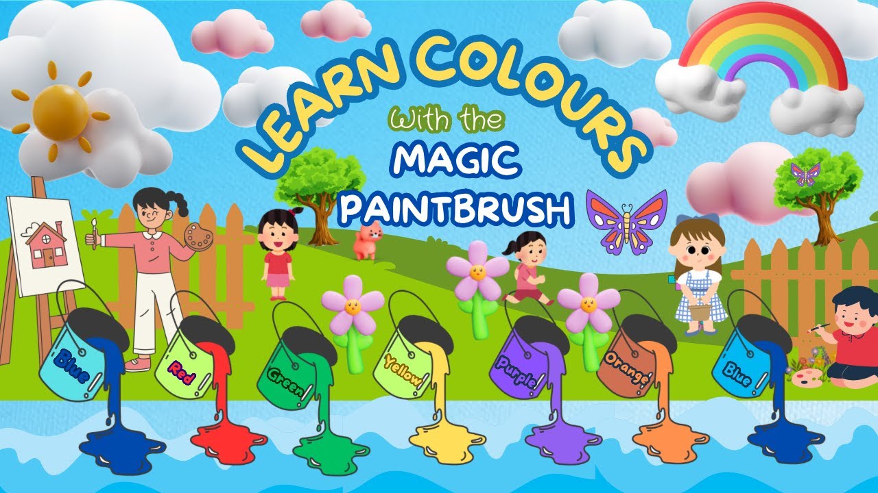 LEARN COLOURS WITH THE MAGIC PAINT BRUSH | FUN AND EDUCATIONAL VIDEOS ...