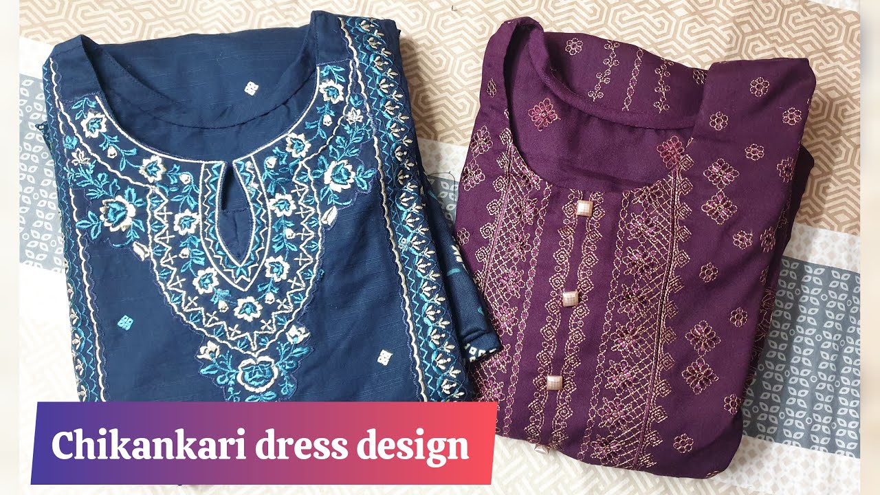 Chikankari suit design || embroidered dress designs || Chikankari dress ...