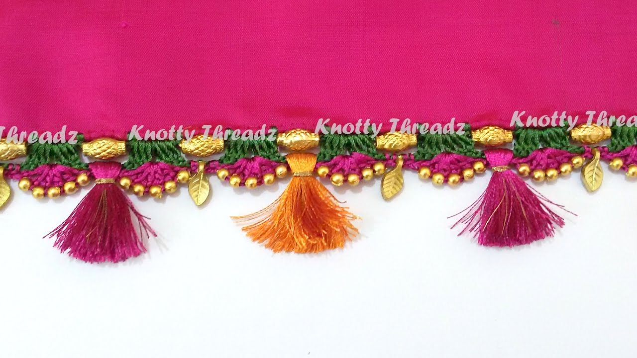 How to do Crochet / Krosha Saree Tassels using Silk Thread, Beads and ...