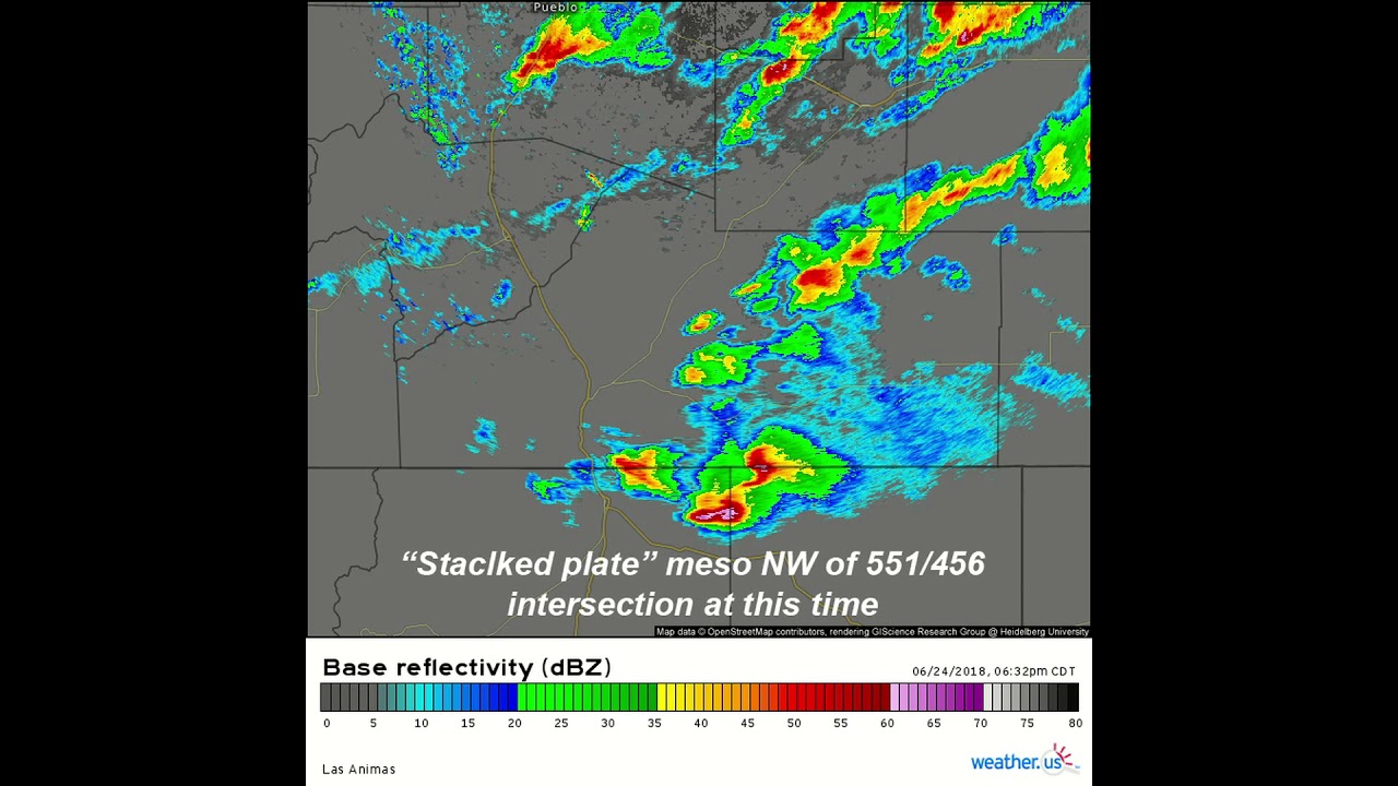 Radar loop of storm interactions over the Raton Mesa - June 24, 2018 ...