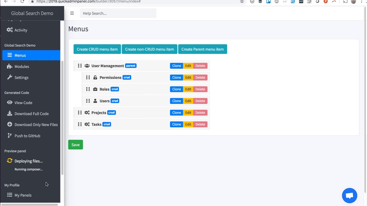 QuickAdminPanel Modules: Global Search - YouTube