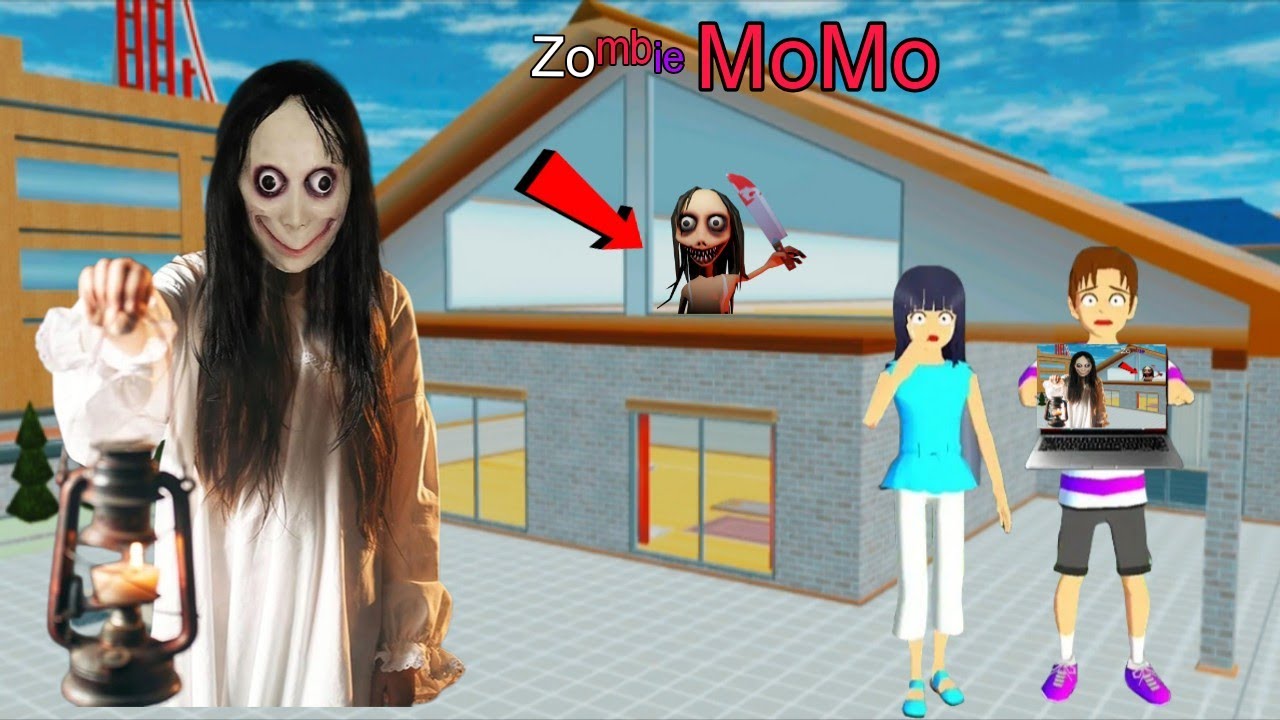 Momo Monster Zombie spotted By Yuta Mio Panik CCTV Merekam 😱 Sakura ...