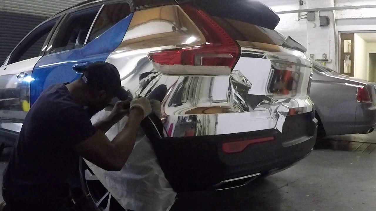 Volvo XC40 wrapped in chrome for Rybrook Volvo - YouTube