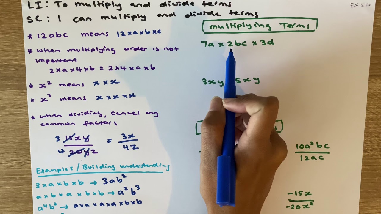 Multiplying and dividing terms - YouTube