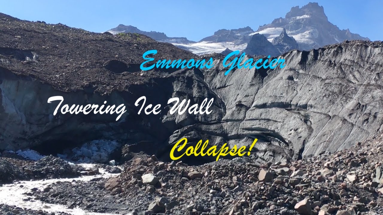Collapse of Towering Ice Wall Giant Ice Blocks Inside/Outside Ice Caves ...