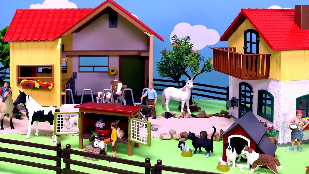 Fun Farm Barn Sets and Animal Toys - YouTube