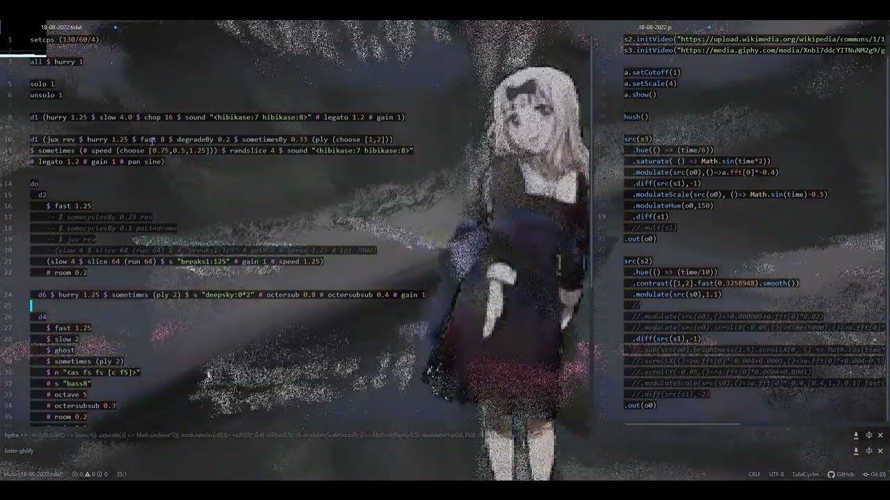 tidalcycles x hydra live coding - YouTube