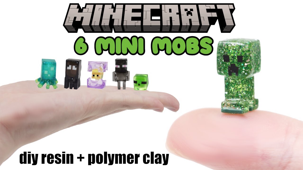 How to DIY 6 Kawaii Minecraft Mobs Resin/Polymer Clay Tutorial - YouTube