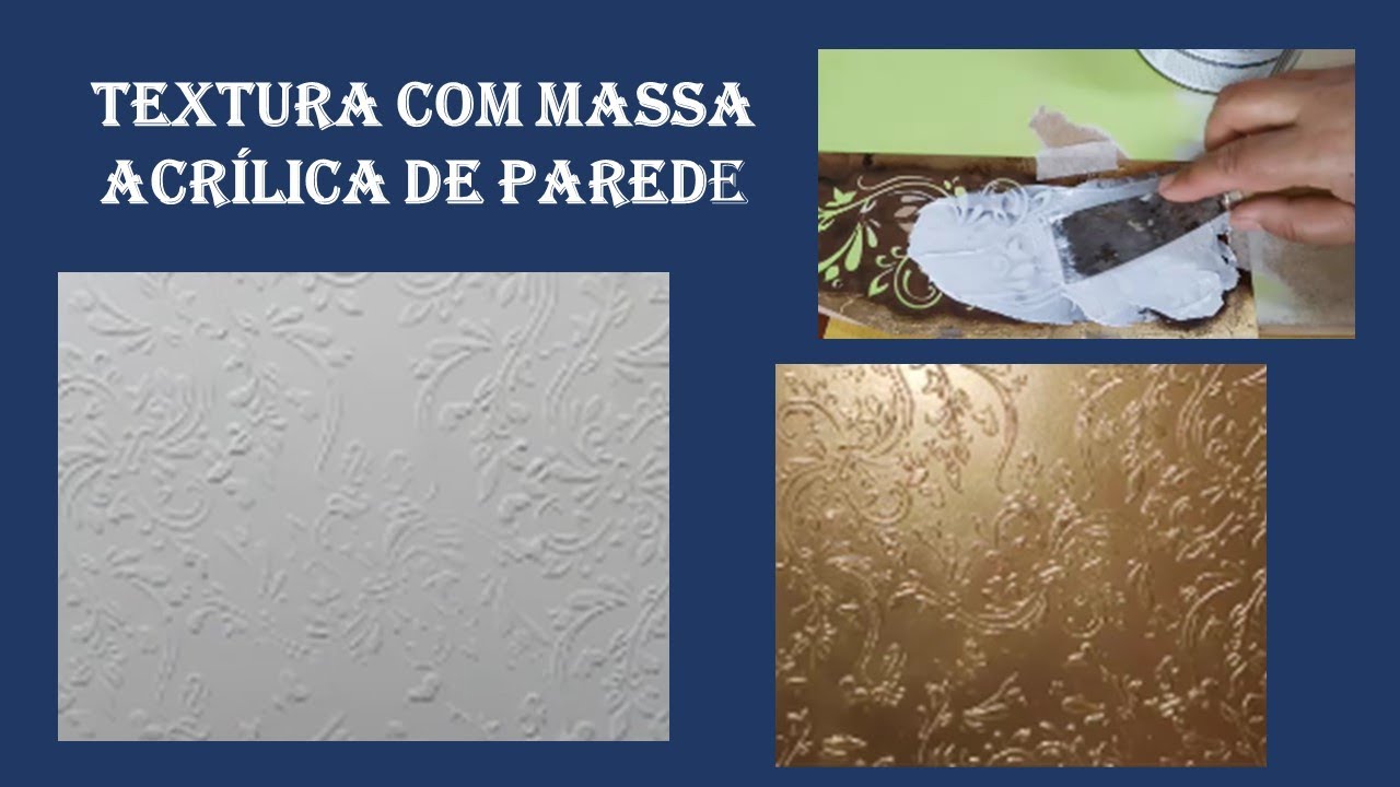 Textura com stencil e massa acrílica - YouTube