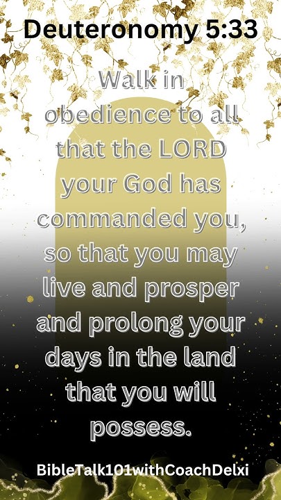Deuteronomy 5:33 Walk in Obedience #god #love #facts - YouTube