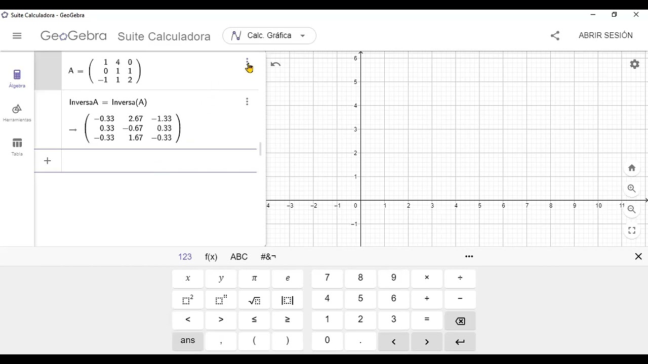 Como utilizar GeoGebra Matrices y sistemas de ecuaciones - YouTube