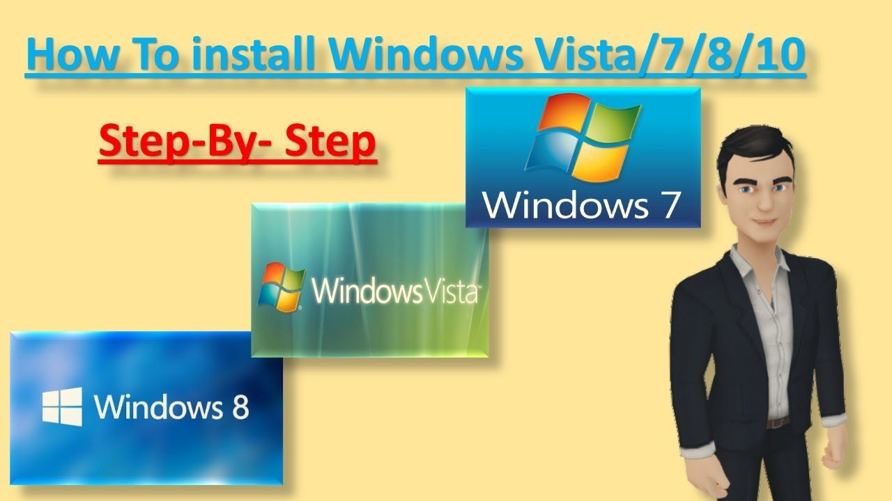 How to Install Windows Vista/7/8/10 Step by Step - YouTube
