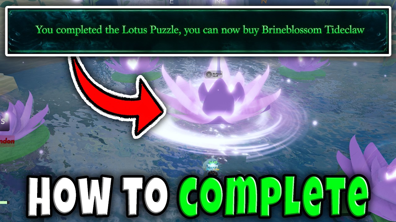 How to COMPLETE LOTUS PUZZLE & UNLOCK BRINEBLOSSOM TIDECLAW in SHELLS ...