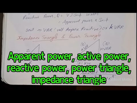 Apparent power,active power,reactive power,power triangle,impedance ...
