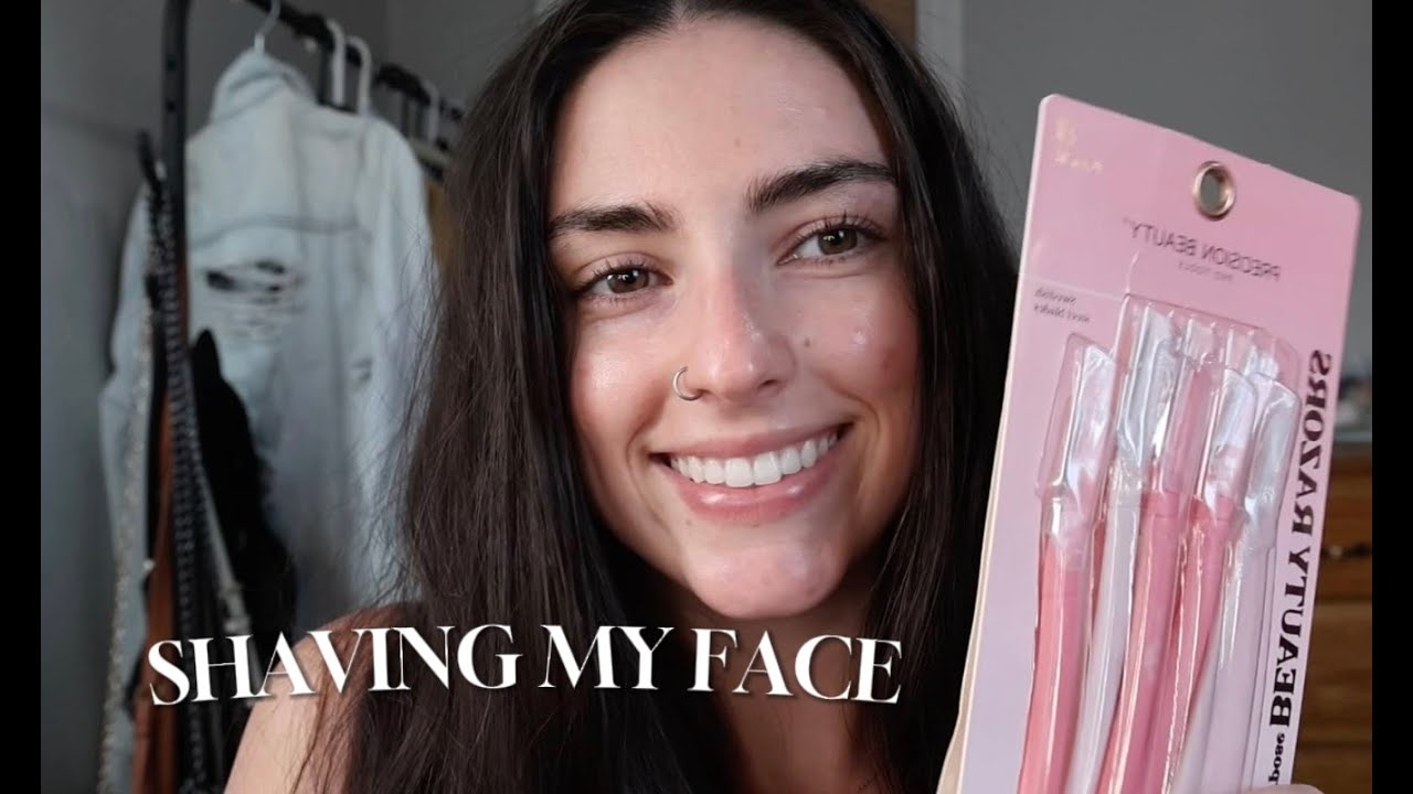 monthly face shaving (dermaplaning) routine - YouTube