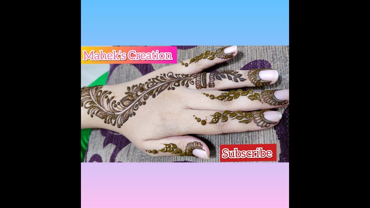 Beautiful reverse henna design 2018 | Mahek's Creation - YouTube