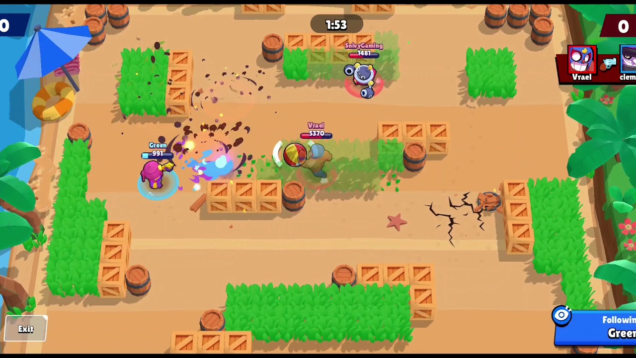 #234 Low HP Gene Running Brawl Stars Green - YouTube