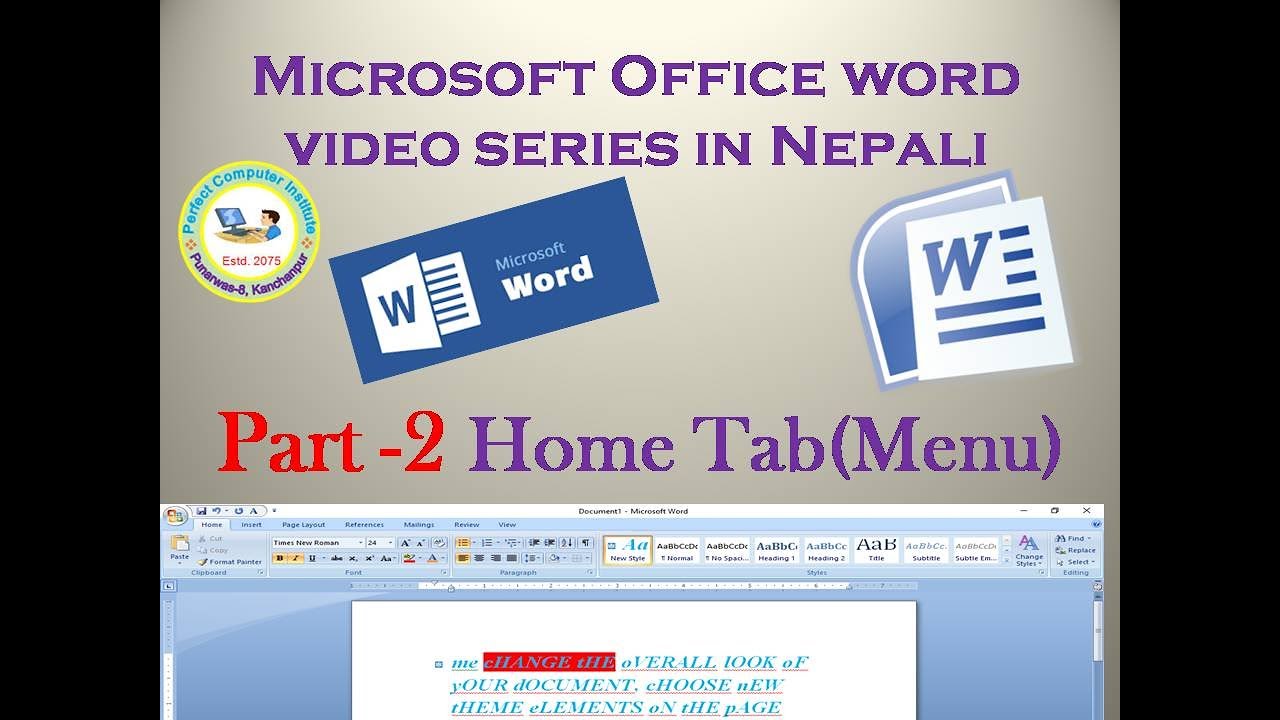 Microsoft Office Word Home Tab Menu - YouTube