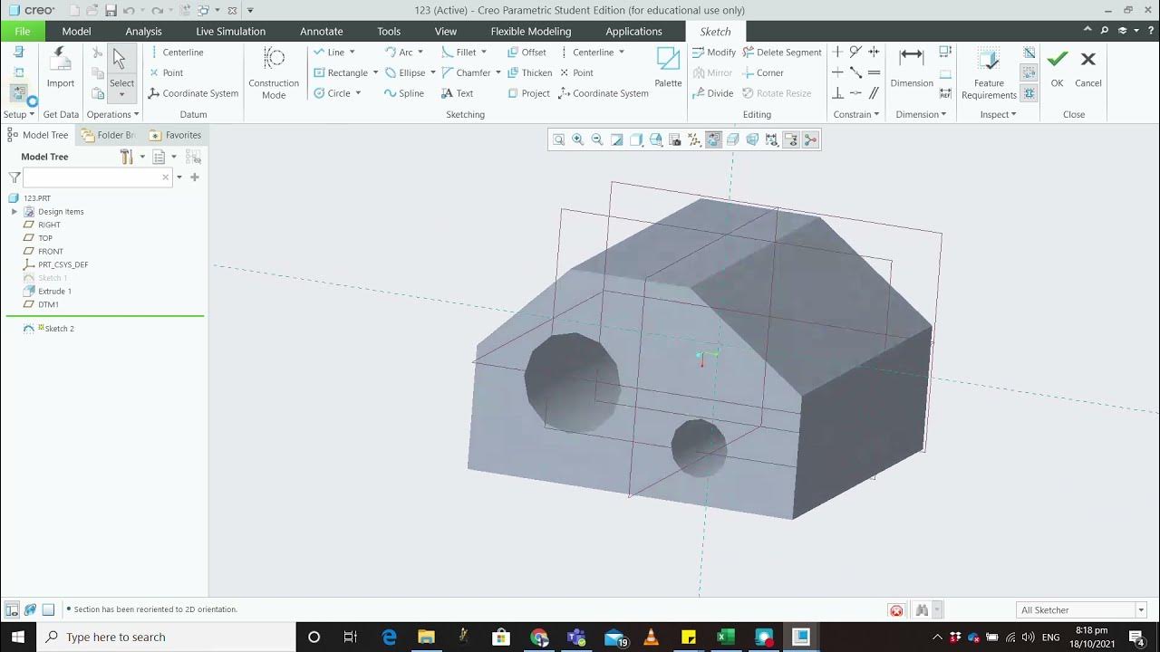 Creo Parametric | Absolute Beginners | Lesson 3 | Creo Basics Tutorial - YouTube