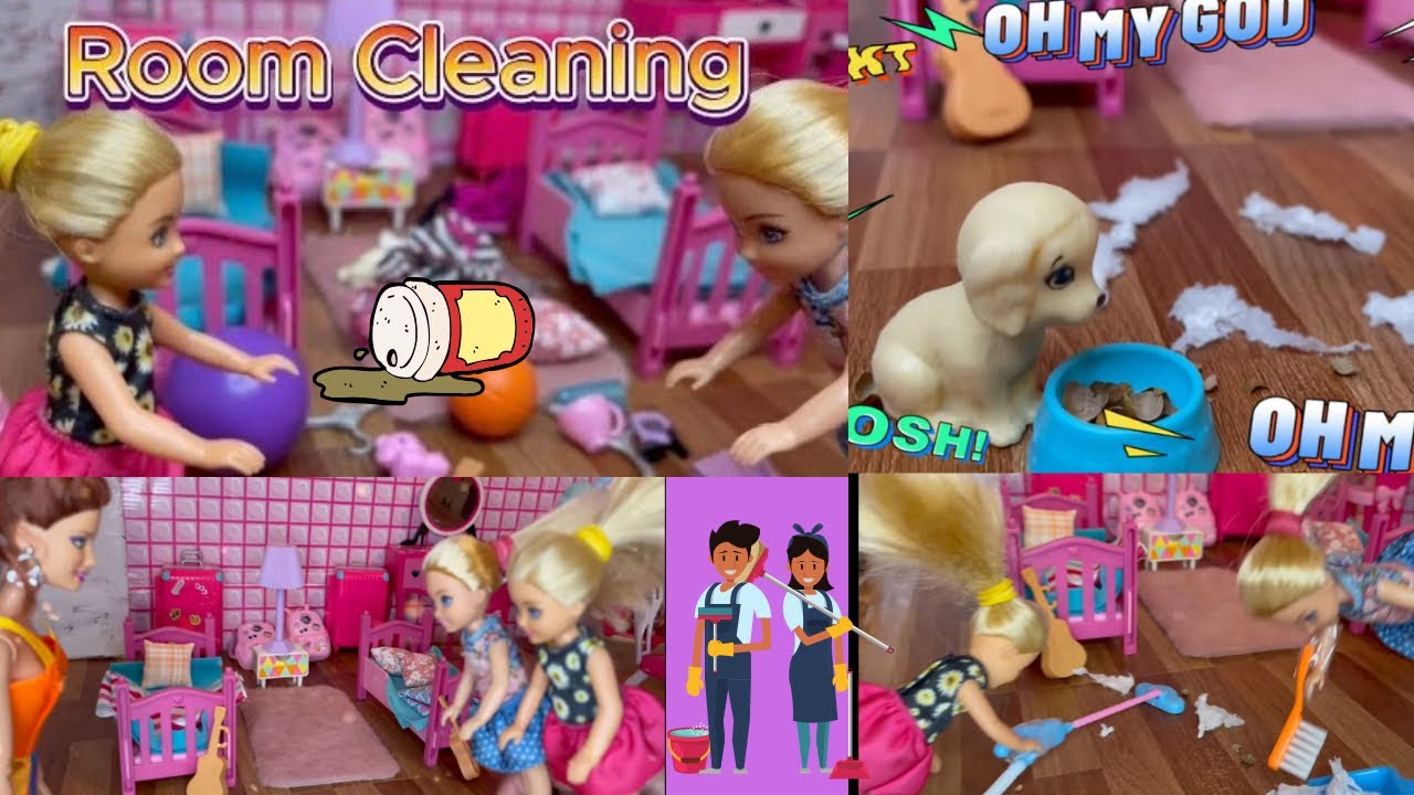 Barbie Room Cleaning | Barbie Dolls Funshun | Vlog4 - YouTube