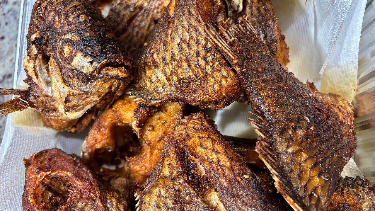 FRIED FISH TILAPIA & PONDU | CASAVA LEAVES | SOMBE #africancooking # ...