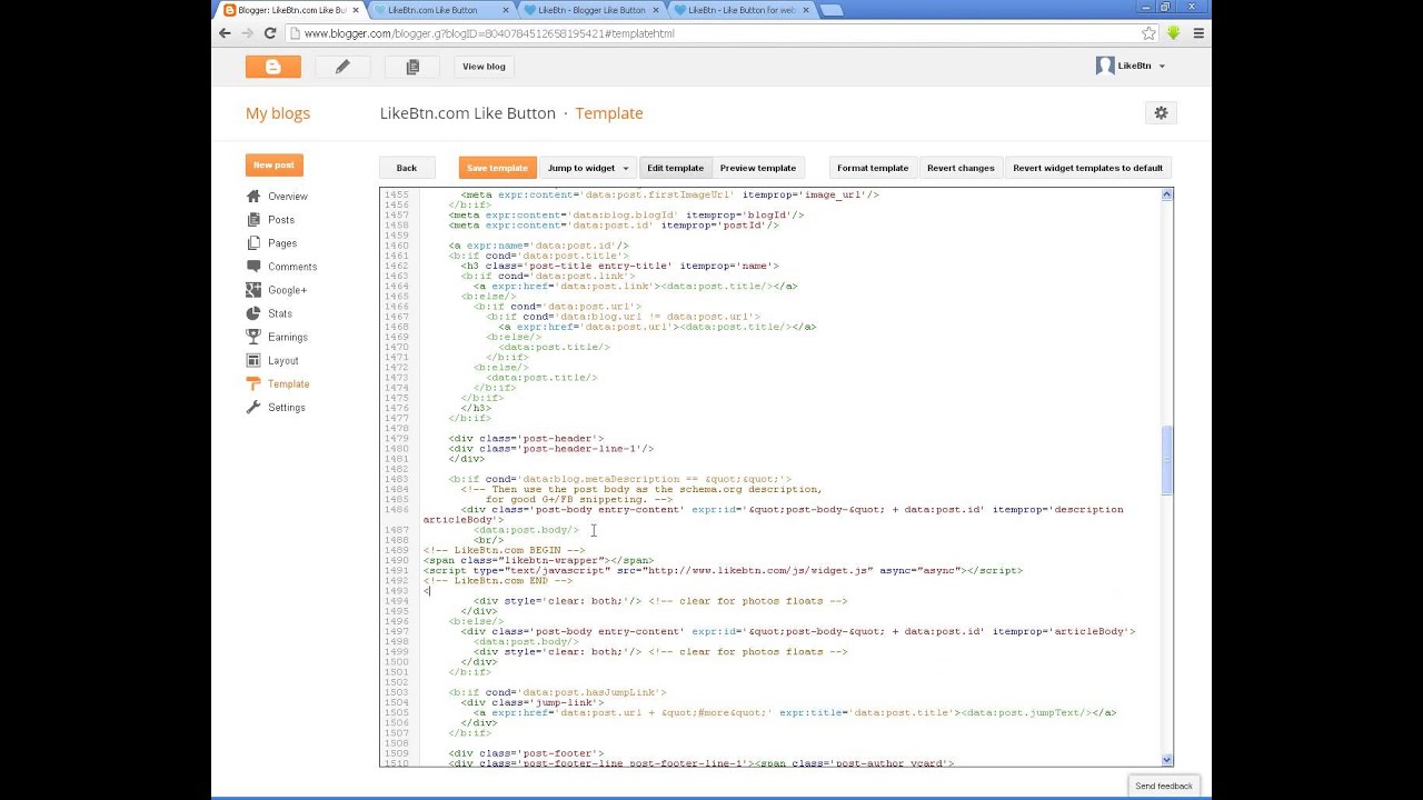 Add Like Button to Blogger - YouTube