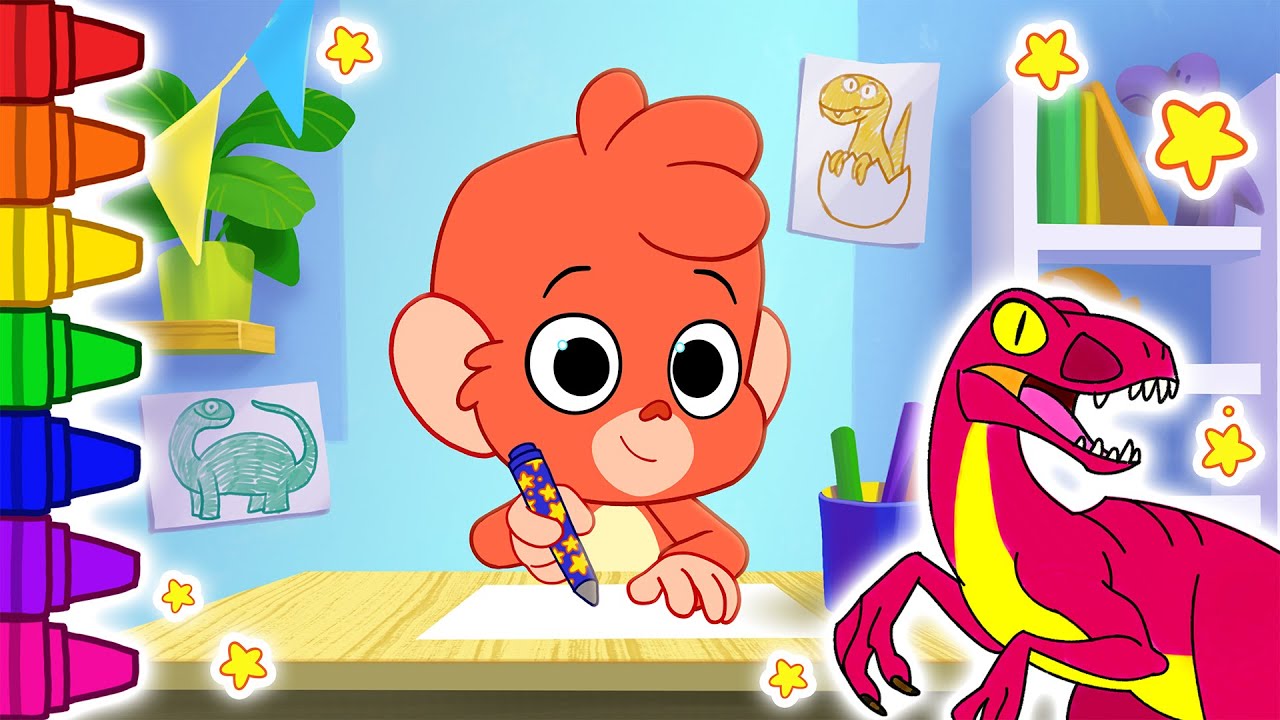 How To Draw a Dinosaur | Drawing a Velociraptor | Club Baboo Draw ...