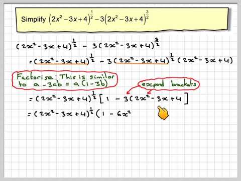 Simplifying indices by factorisation - YouTube
