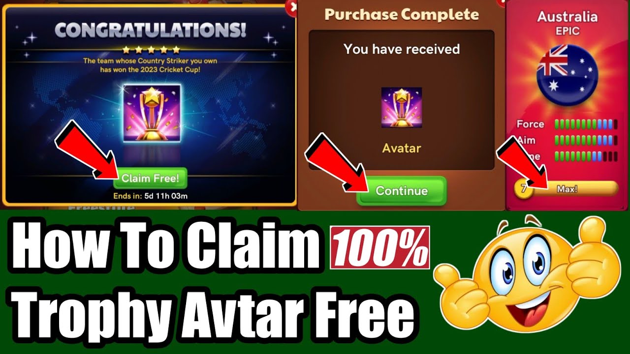 Trophy Avtar Free Trick🔥||How To Collect Trophy Avatar Free🔥||Cricket ...