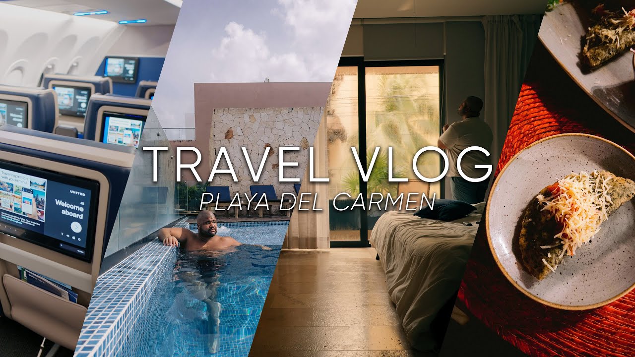 Playa Del Carmen Travel Vlog | First Class | Rooftop Pools | Good Eats - YouTube