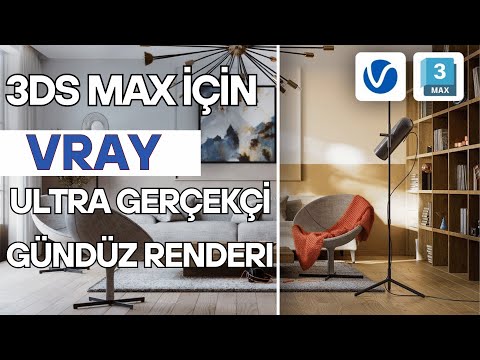Mimarlar için 3ds Max VRay ile Ultra Gerçekçi İç mekan Gündüz Renderı ! #mimariproje #mimar
