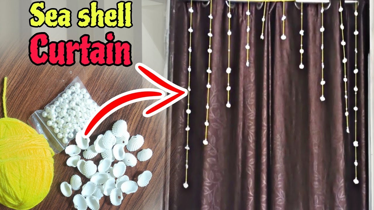 Sea shell door curtain||DIY sea shell craft||easy home decor ...