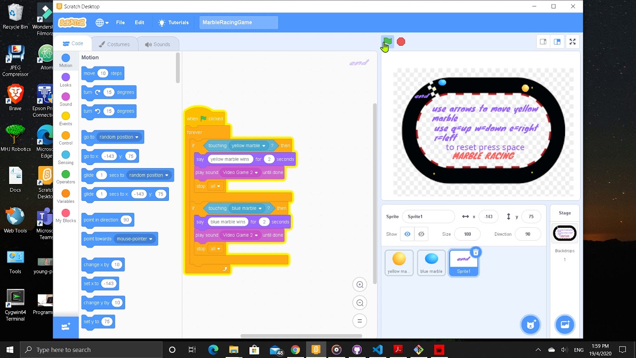 Scratch Marble Racing Game - YouTube